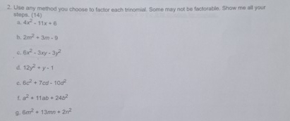 Solved Use any method you choose to factor each trinomial. | Chegg.com