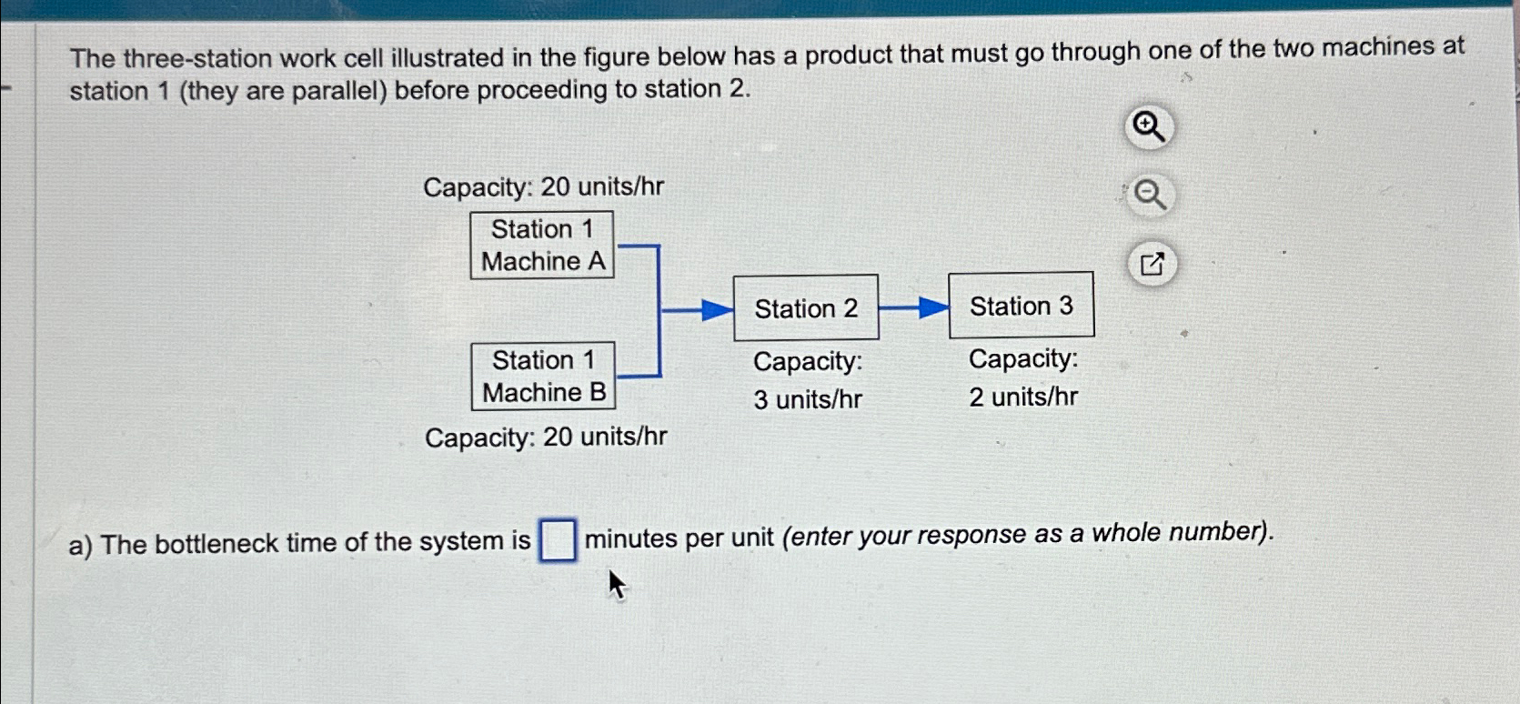 Solved The three-station work cell illustrated in the figure | Chegg.com