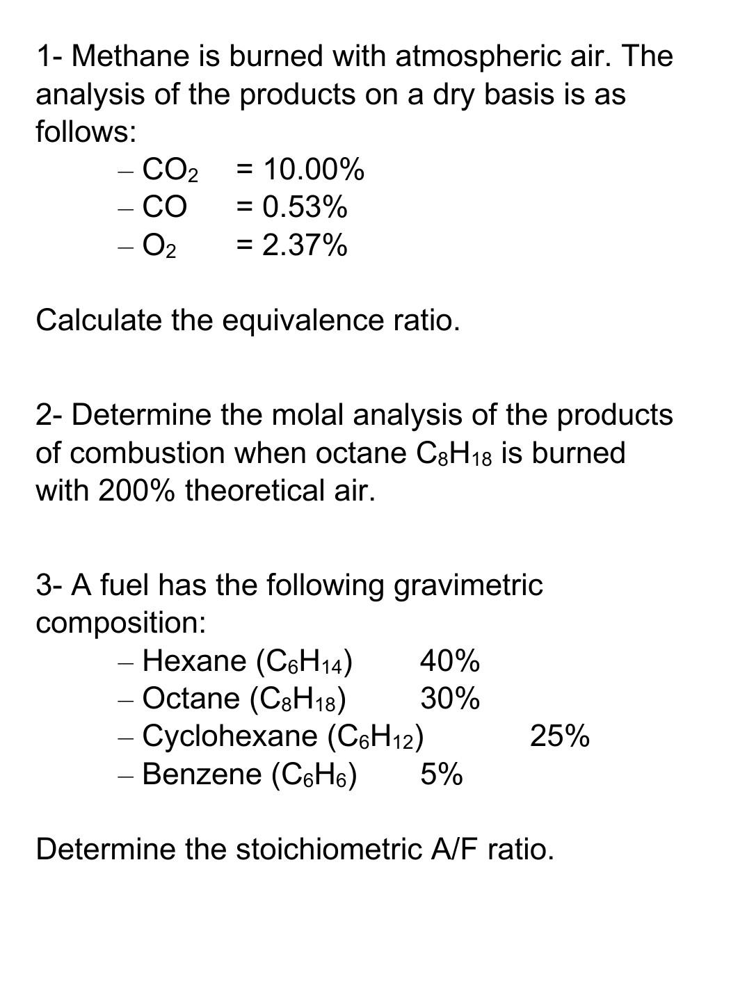 Solved 1- Methane is burned with atmospheric air. The | Chegg.com
