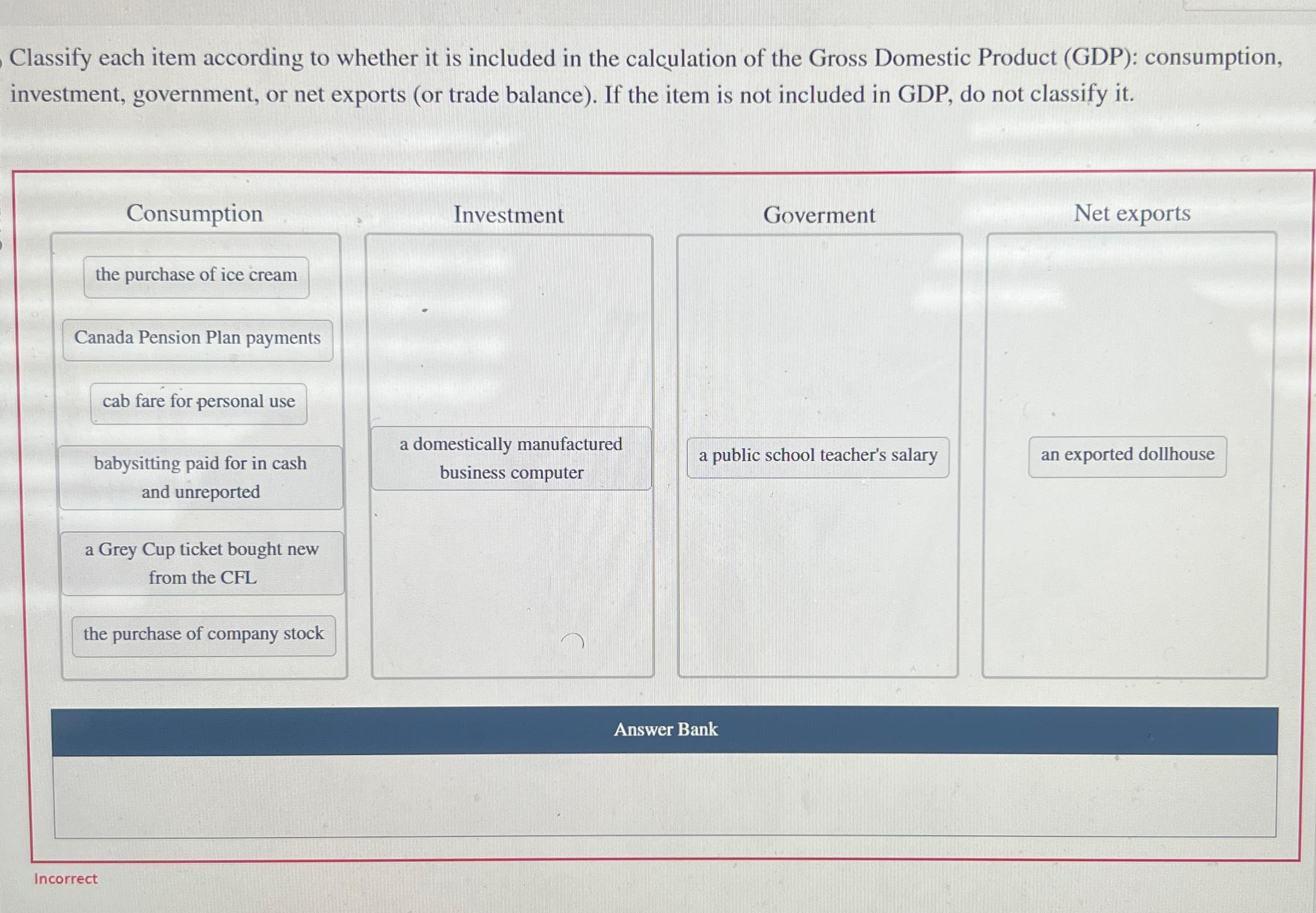 Solved Classify each item according to whether it is | Chegg.com
