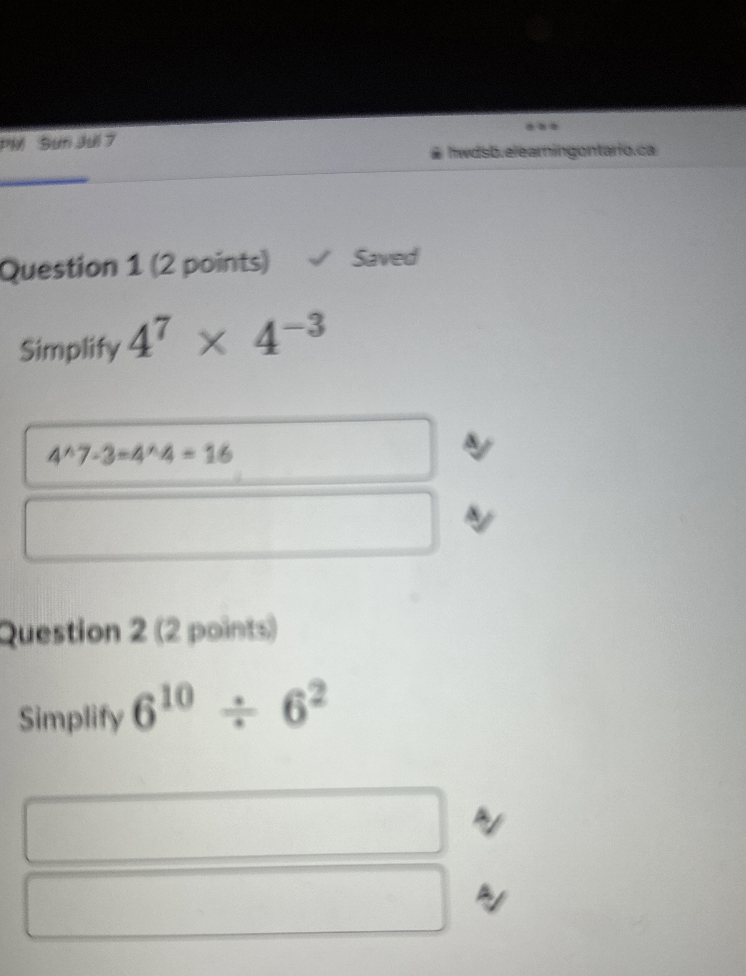 Solved Sun Jul 7TwdsbeleamincontariocaQuestion 1 (2 | Chegg.com