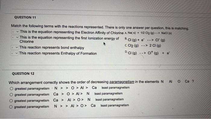 Solved Match the following terms with the reactions | Chegg.com