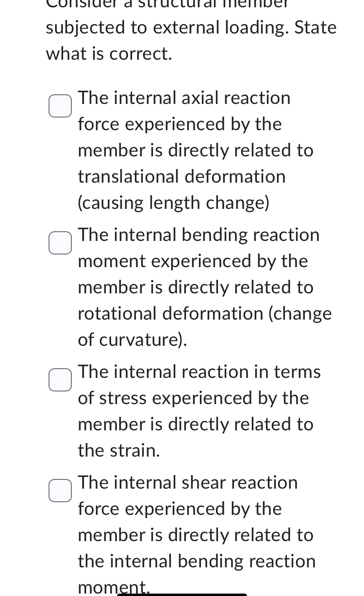 Solved subjected to external loading. State what is | Chegg.com