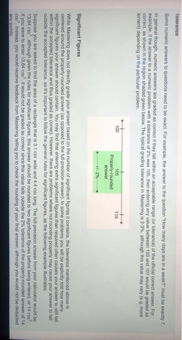 Solved Tolerance Some numeric answers to questions need to | Chegg.com