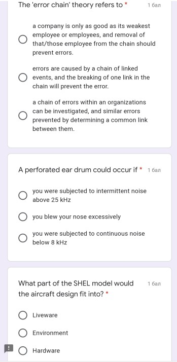 Solved The 'error chain' theory refers to * 16an a company | Chegg.com