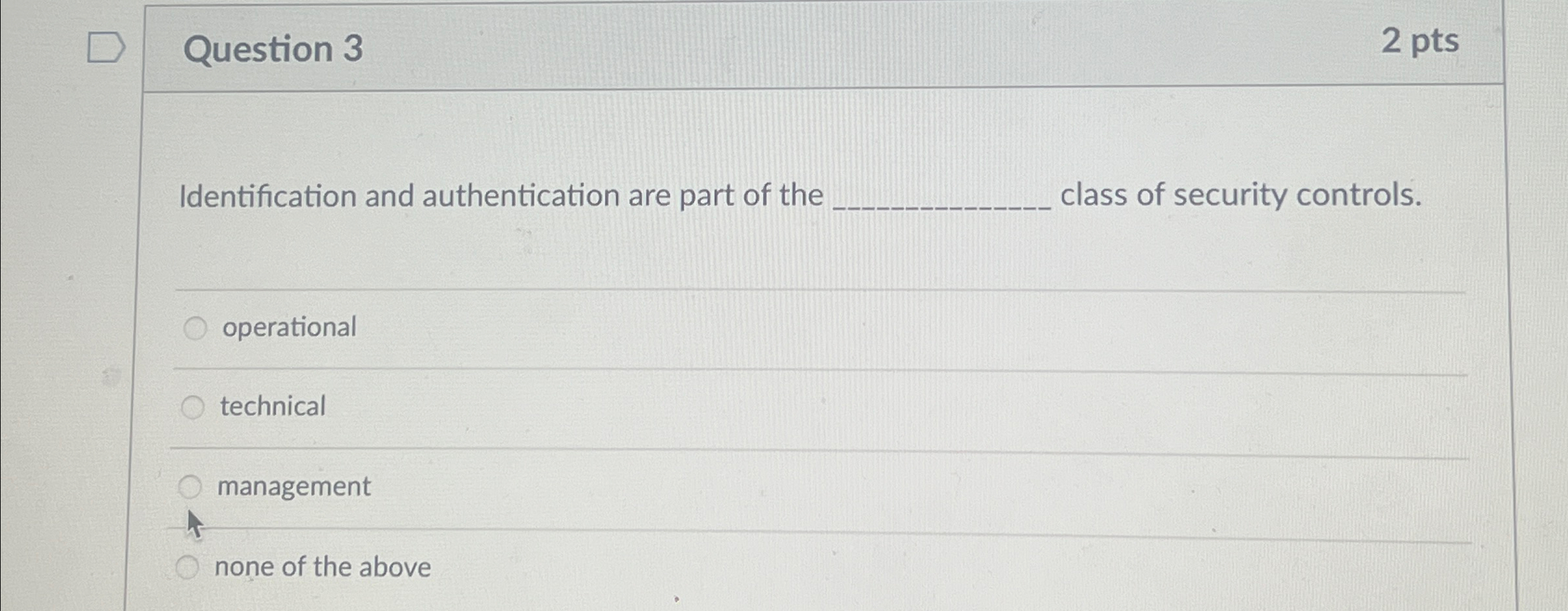 Solved Question 32 ﻿ptsIdentification and authentication are | Chegg.com