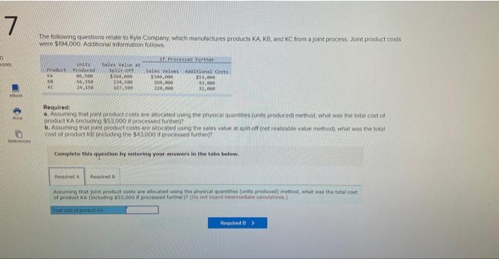 Solved The followng questions relate to Kyle Company, which | Chegg.com