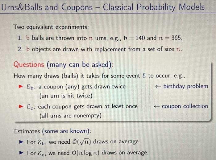Solved Write a program to simulate throwing balls into urns, | Chegg.com