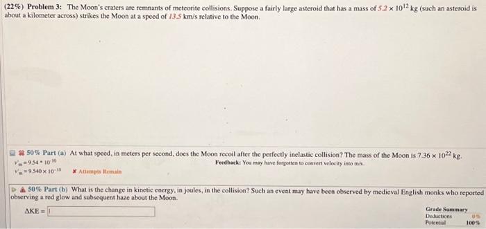 Solved Problem 3: The Moon's craters are remnants of | Chegg.com