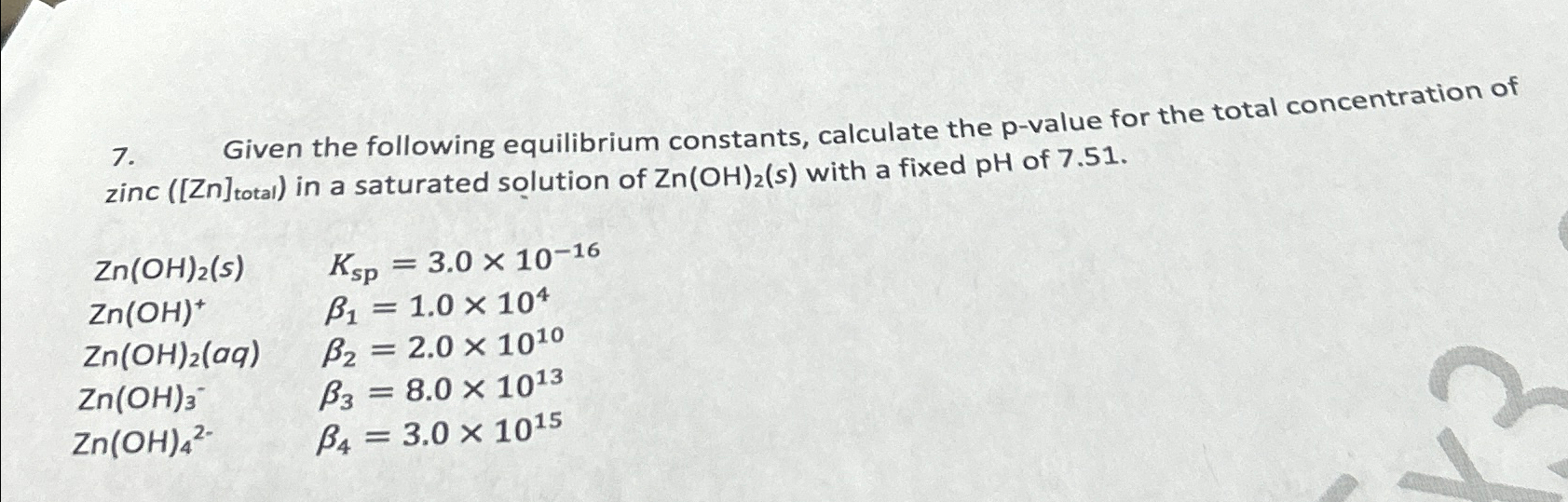 Solved Given the following equilibrium constants, calculate | Chegg.com