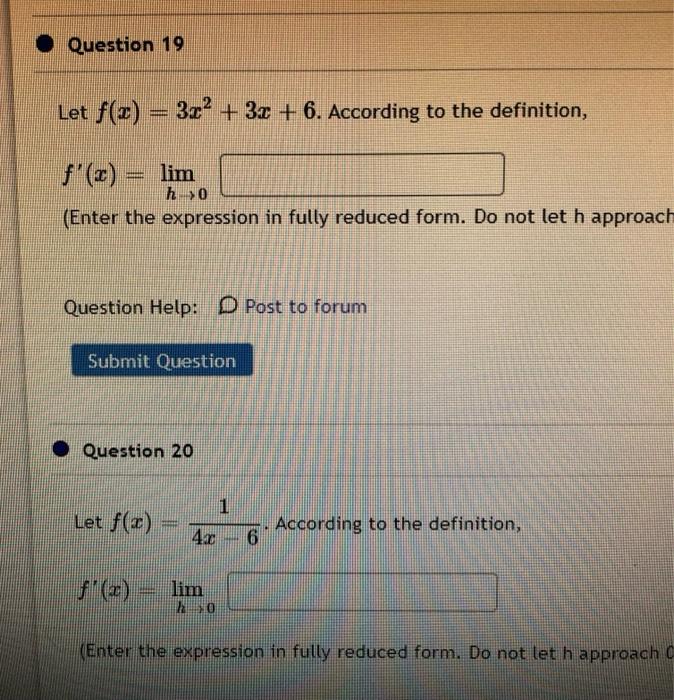 Solved Question 19 Let F X 3x2 32 6 According To The