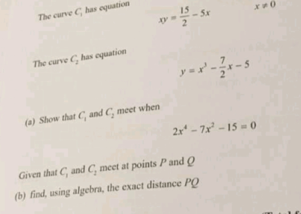 Solved How to solve The curve C1 ﻿has | Chegg.com