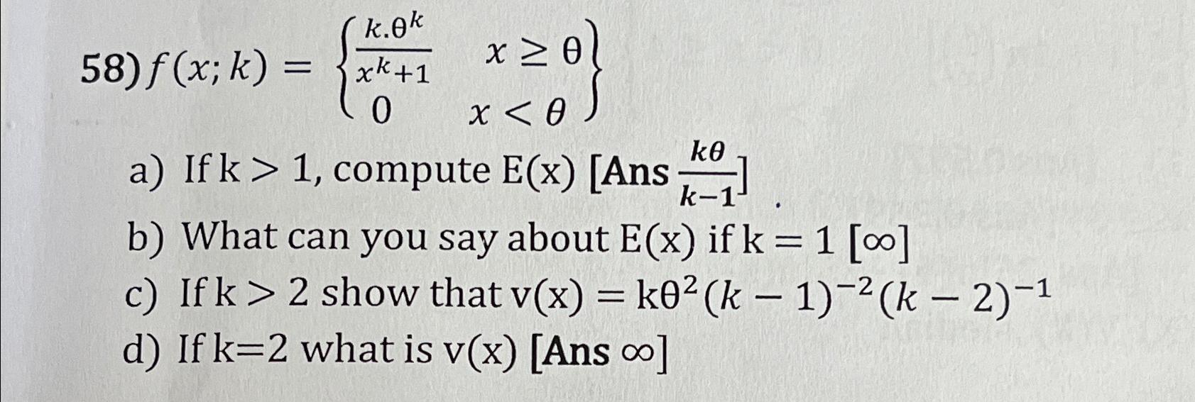 Solved Fxk Kθkxk1x≥θ 0x 1 ﻿compute 