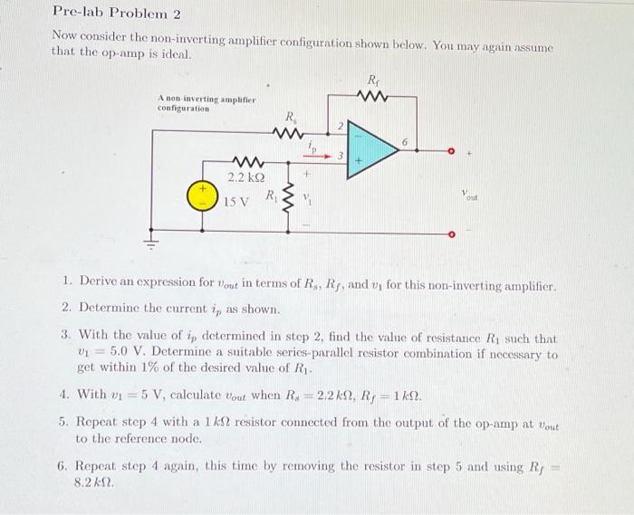 Solved Now consider the non-inverting amplifier | Chegg.com