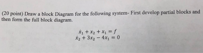 Solved (20 point) Draw a block Diagram for the following | Chegg.com