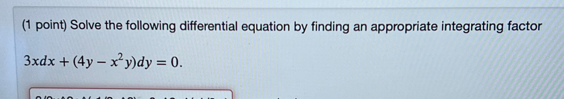 Solved (1 ﻿point) ﻿Solve the following differential equation | Chegg.com