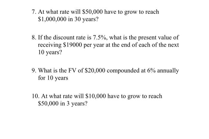 Solved Practice Questions PV and FV: Formulae YOU MAY USE A | Chegg.com