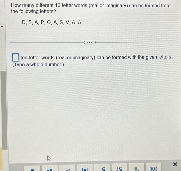 Solved How many different 10-letter words (real or | Chegg.com