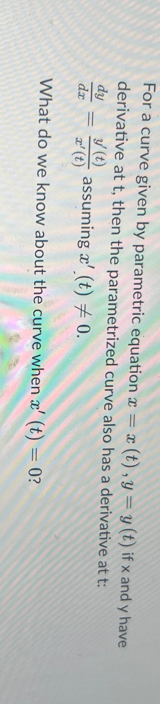 Solved For a curve given by parametric equation | Chegg.com