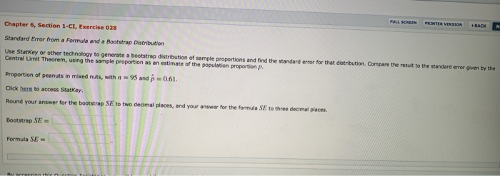 Solved Chapter 6, Section 1-CI, Exercise 028 Standard Error | Chegg.com
