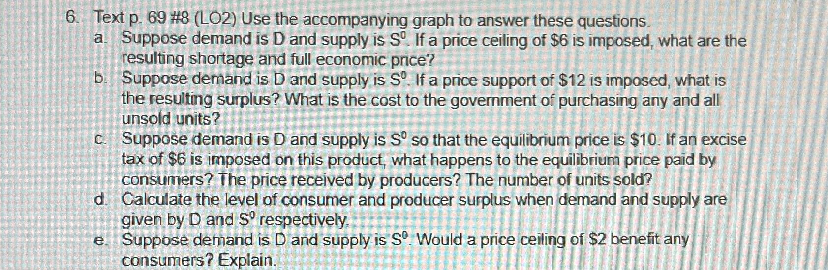Solved Text p. 69#8 (LO2) ﻿Use the accompanying graph to | Chegg.com