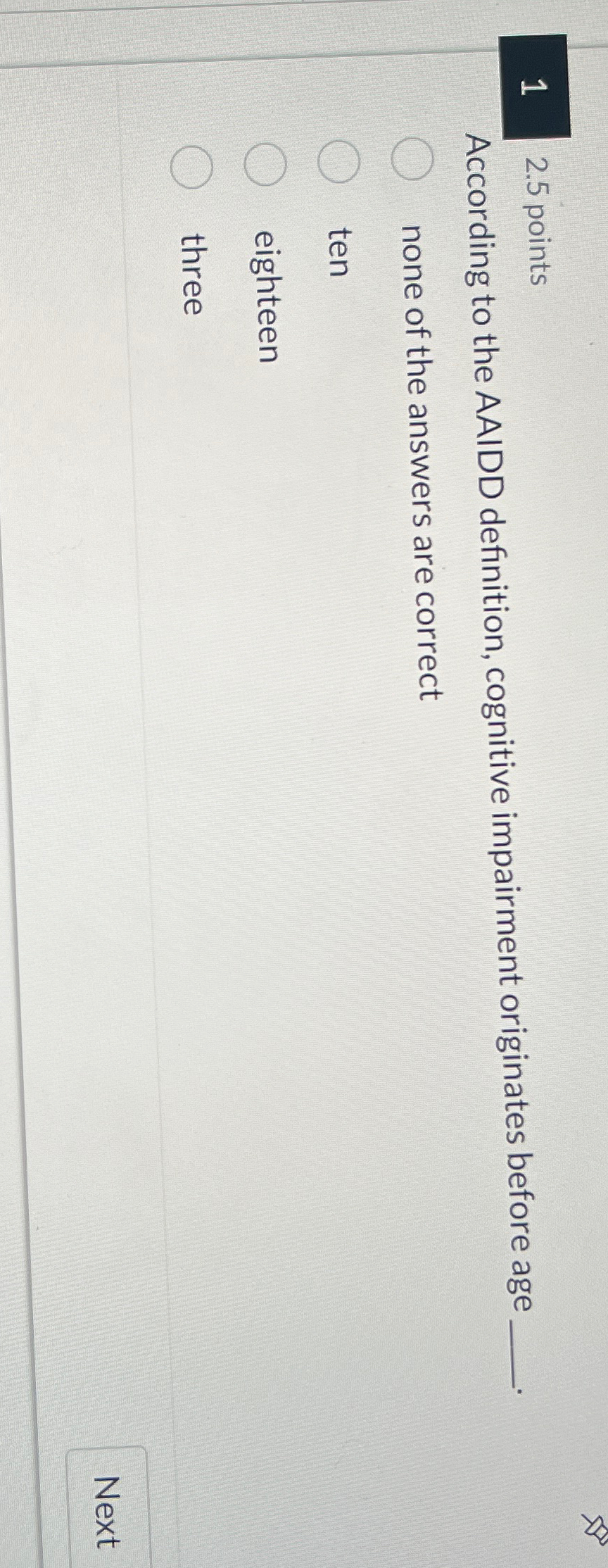 Solved 12.5 ﻿pointsAccording to the AAIDD definition, | Chegg.com