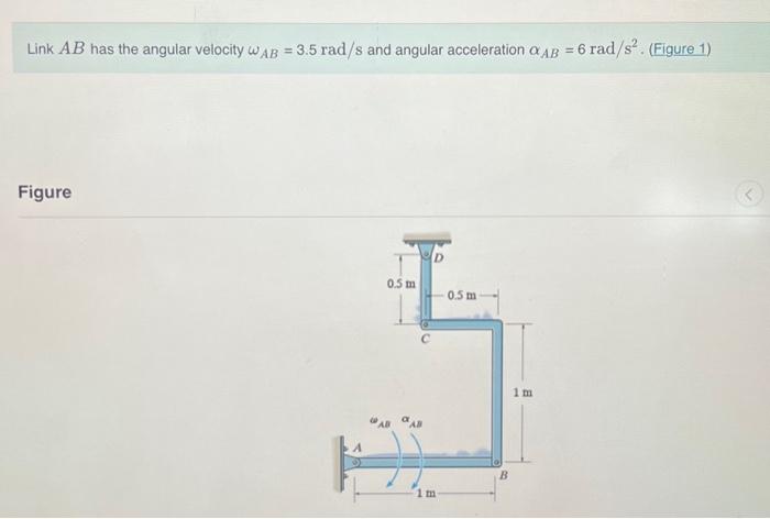 Solved Link Ab Has The Angular Velocity ωab35rads And 