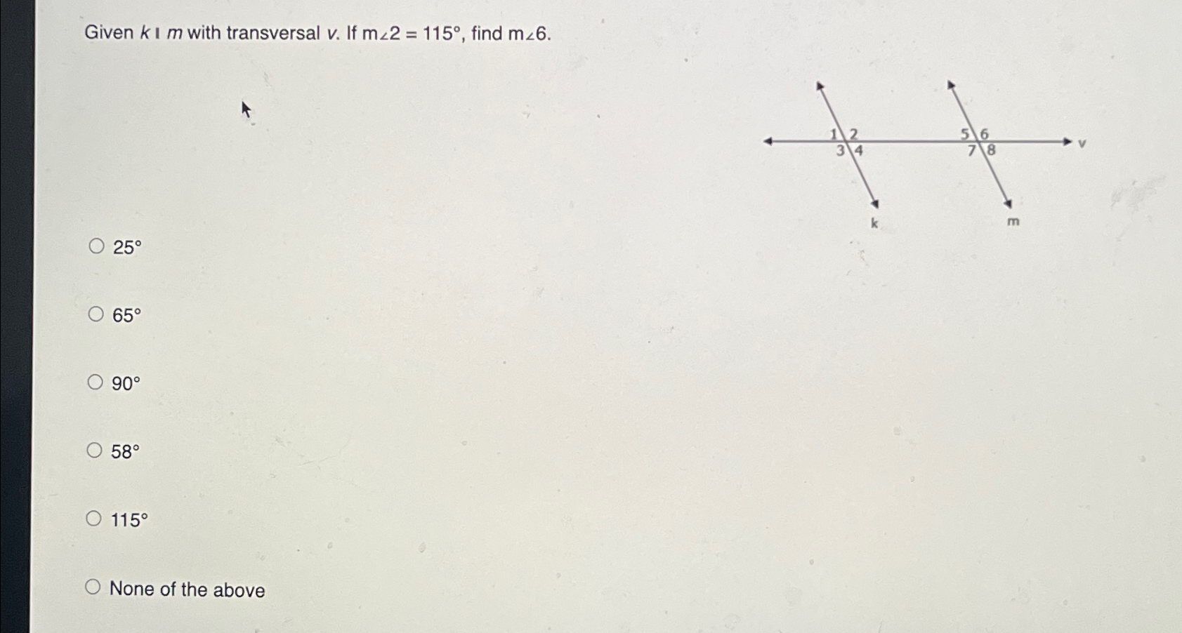 Solved Given kIm with transversal v. If | Chegg.com
