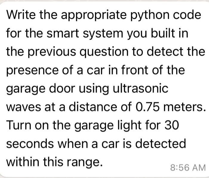 Solved Write the appropriate python code for the smart | Chegg.com
