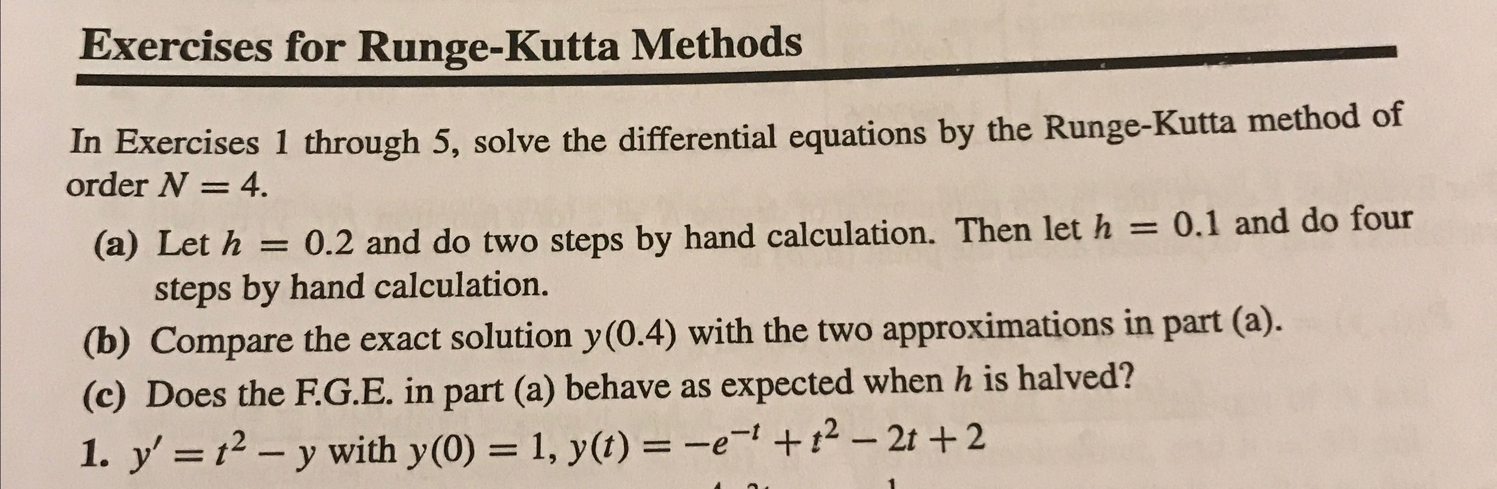 Solved Exercises for Runge-Kutta MethodsIn Exercises 1 | Chegg.com