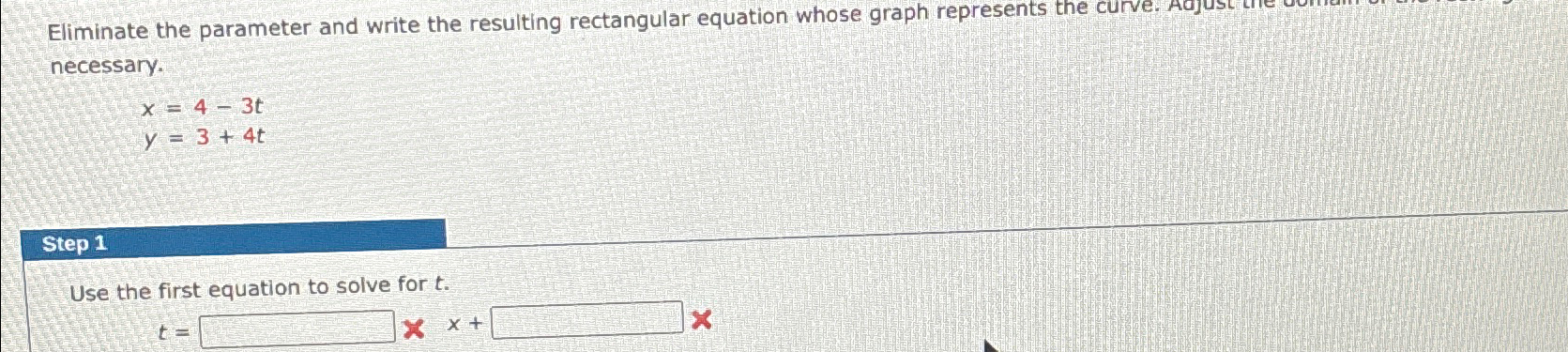 Solved Eliminate the parameter and write the resulting | Chegg.com