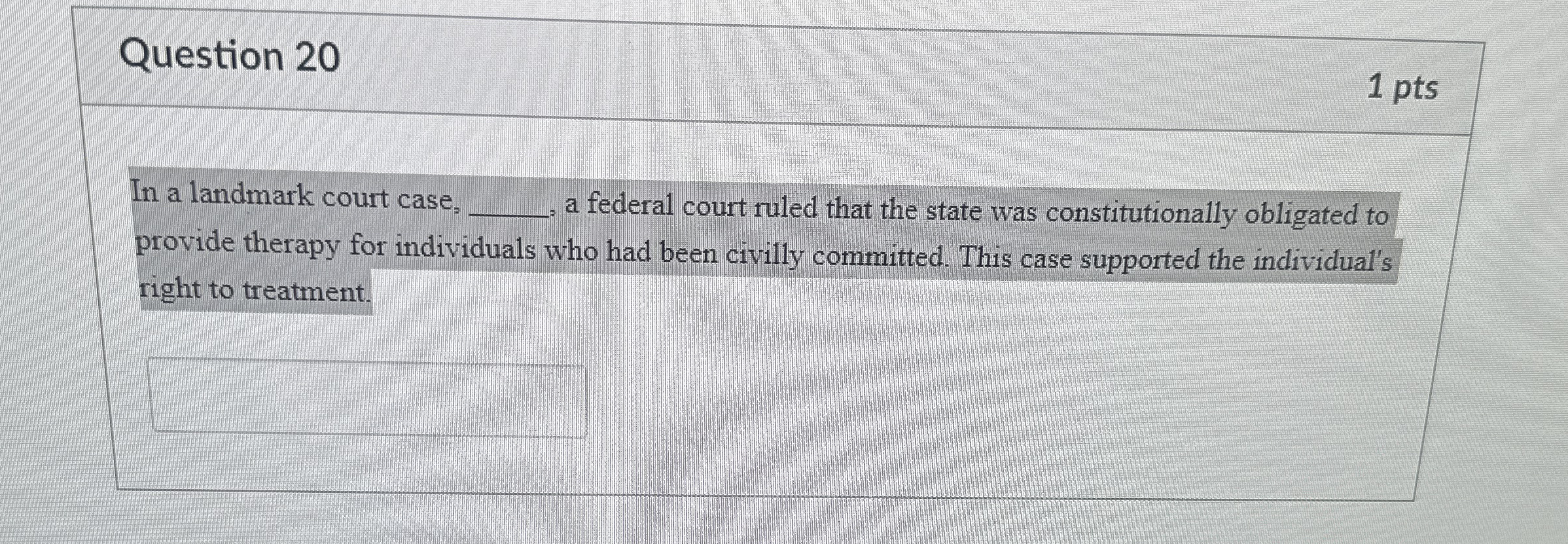 Solved Question 201 ﻿ptsIn a landmark court case, q, , ﻿a | Chegg.com