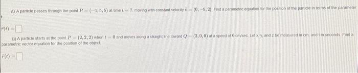 Solved parametric vectot equation for the position of the | Chegg.com