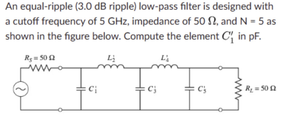 Solved An equal-ripple ( 3.0 ﻿dB ripple) ﻿low-pass filter is | Chegg.com