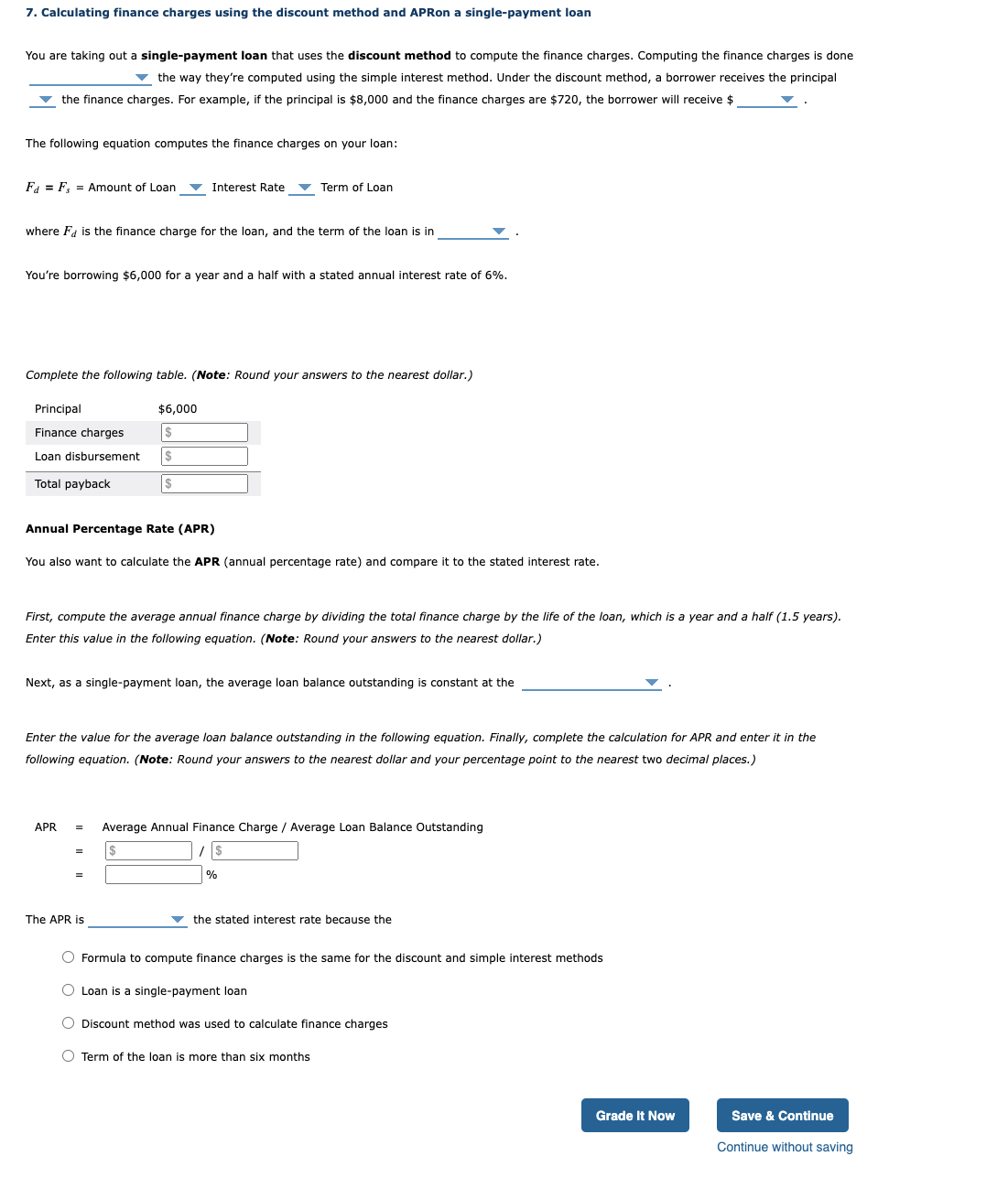 Solved Calculating finance charges using the discount method | Chegg.com