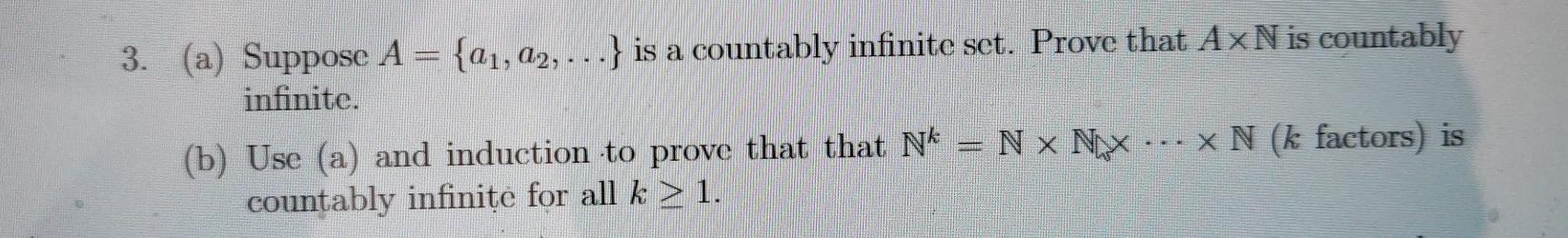 Solved 3. (a) Suppose A {21, 22, ...} is a countably | Chegg.com