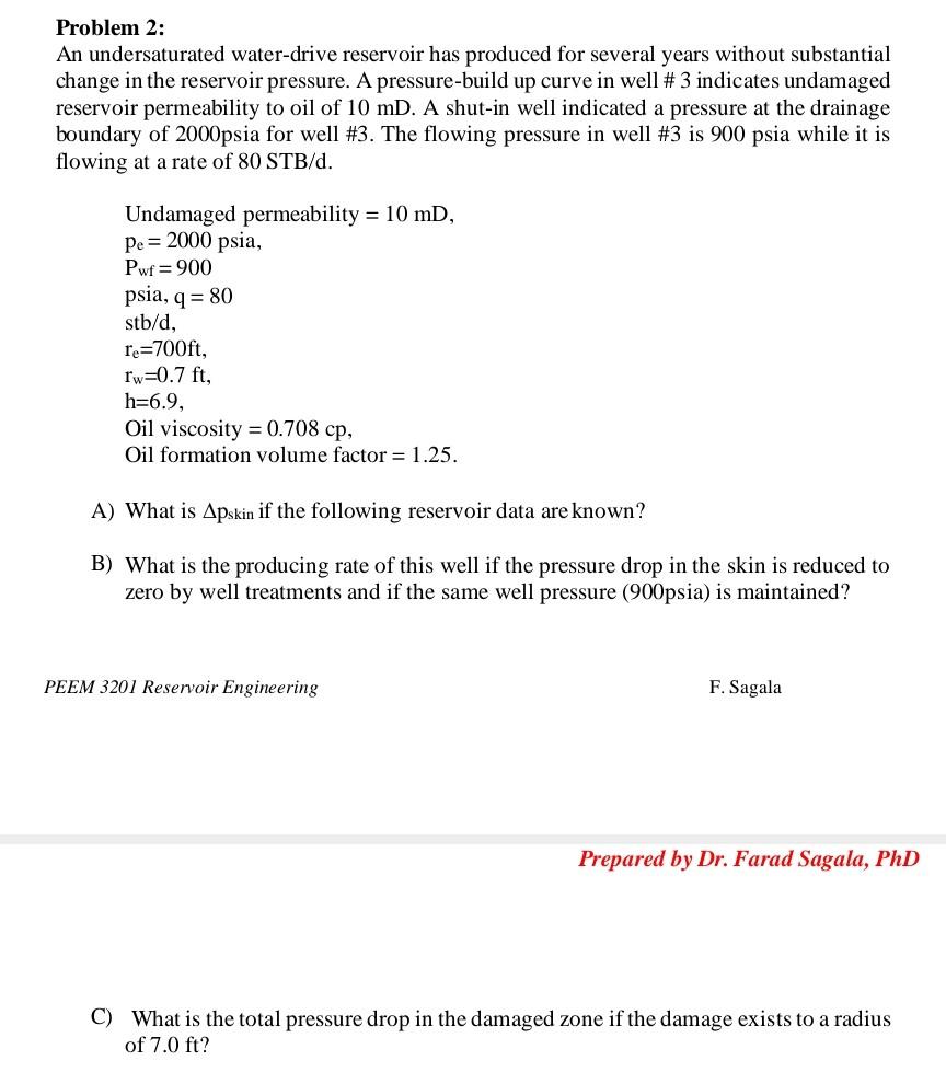 Solved C) What is the total pressure drop in the damaged | Chegg.com