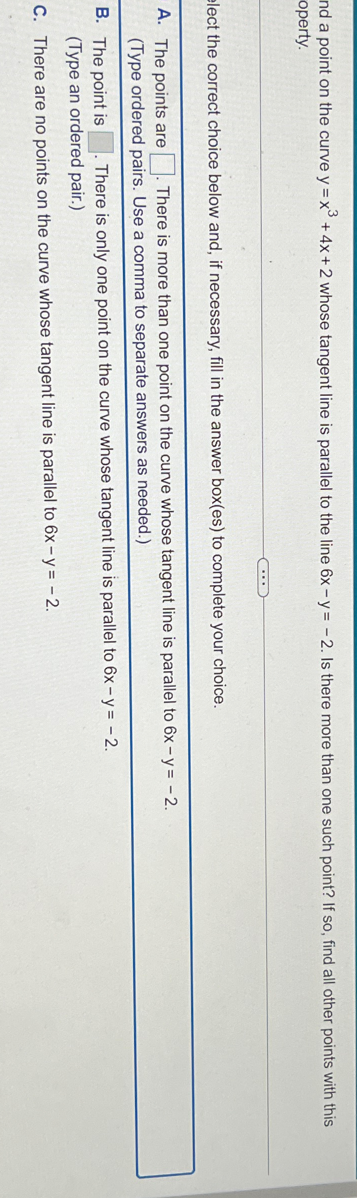 Solved nd a point on the curve y=x3+4x+2 ﻿whose tangent line | Chegg.com