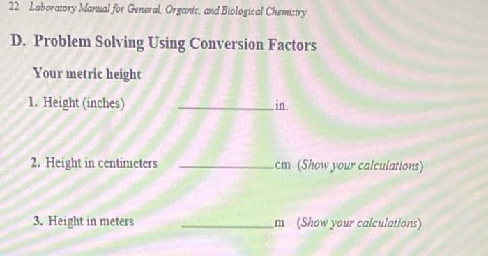 Solved Part C.4 Metric-U.S. System Conversion Factors for | Chegg.com