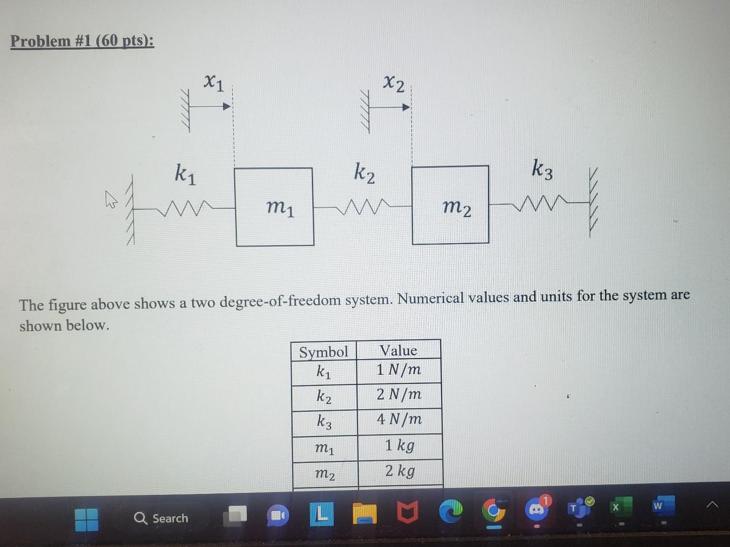 Problem \#1 (60 pts): The figure above shows a two | Chegg.com
