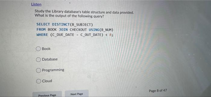 Solved Listen Study the Library database's table structure | Chegg.com