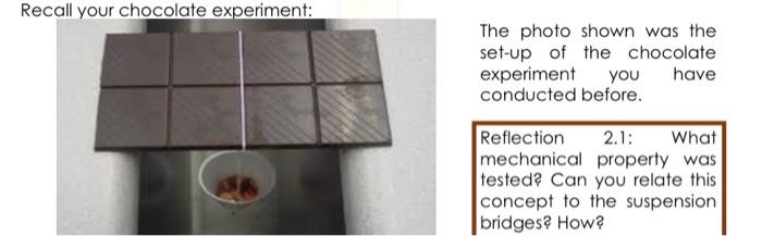 Solved Recall your chocolate experiment: The photo shown was | Chegg.com