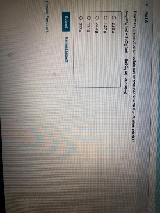 Solved Part A How many grams of barium sulfate can be | Chegg.com