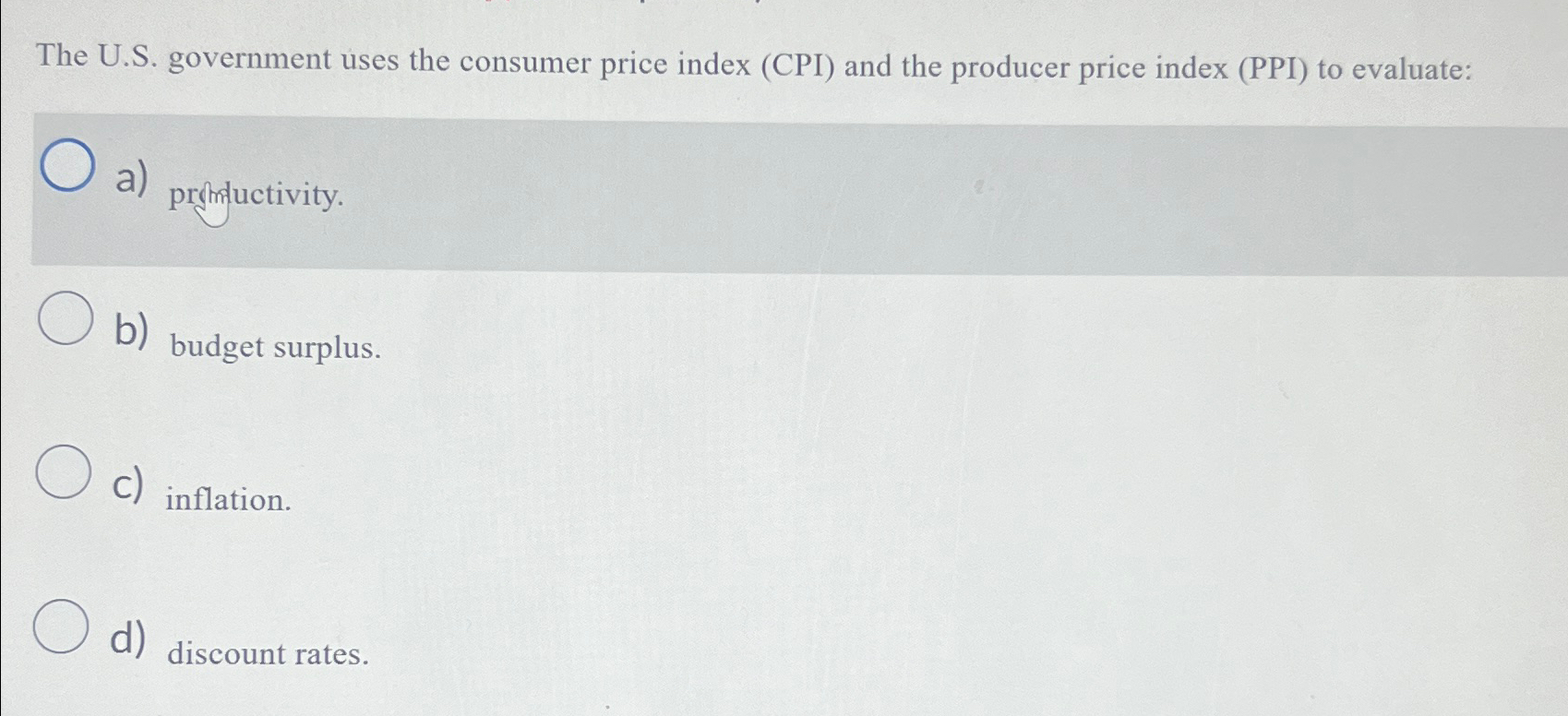 Solved The U.S. ﻿government uses the consumer price index | Chegg.com