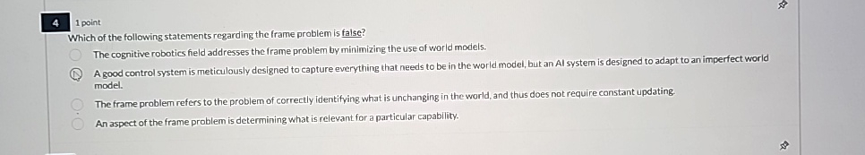 Solved 4 ﻿pointWhich of the following statements regarding | Chegg.com