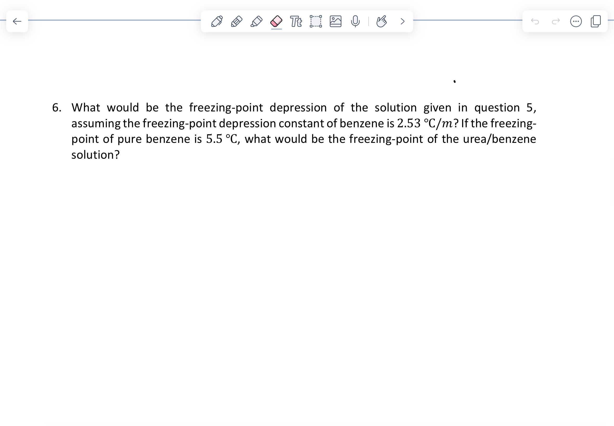 What would be the freezing-point depression of the | Chegg.com
