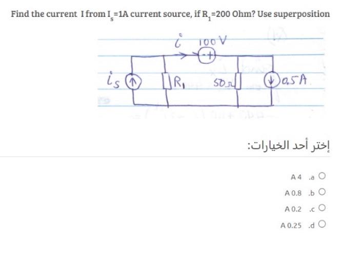 Solved Find the current I from I=1A current source, if R₁ | Chegg.com
