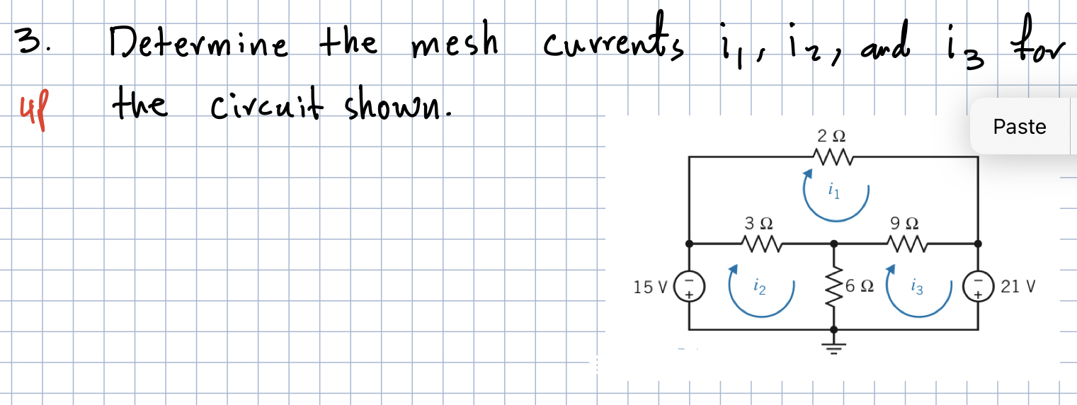 Solved Determine the mesh currents i1,i2, ﻿and i3 ﻿for uf | Chegg.com