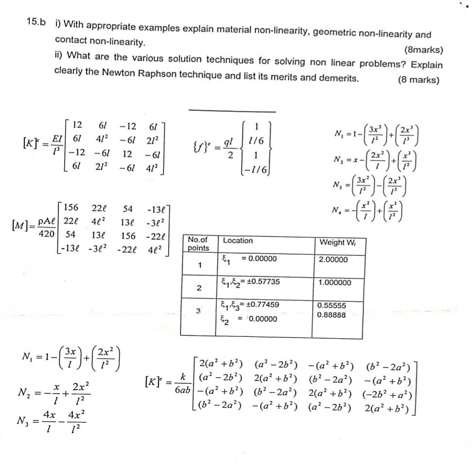 Solved 15.b i) With appropriate examples explain material | Chegg.com