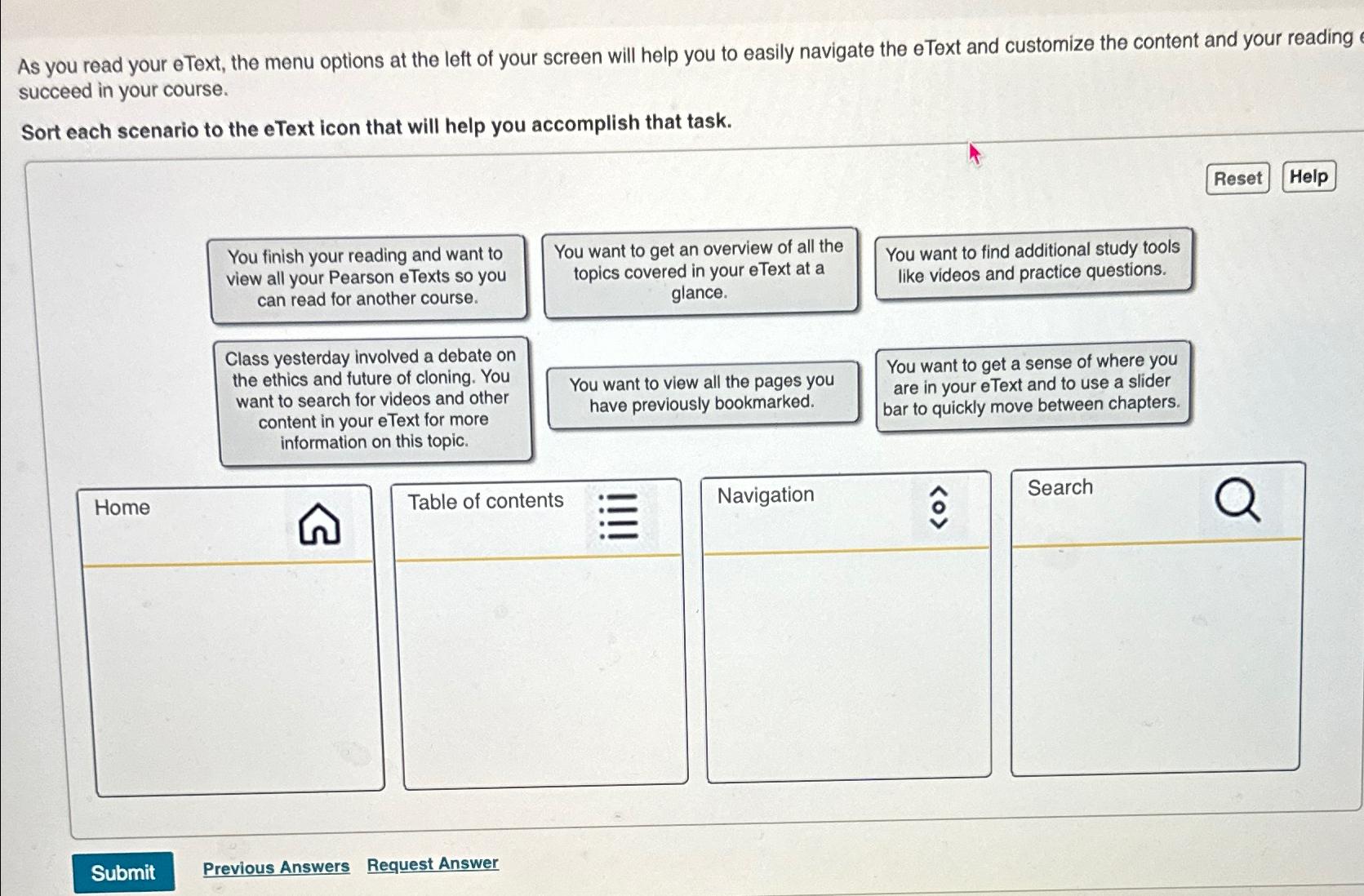 Solved As you read your eText, the menu options at the left | Chegg.com